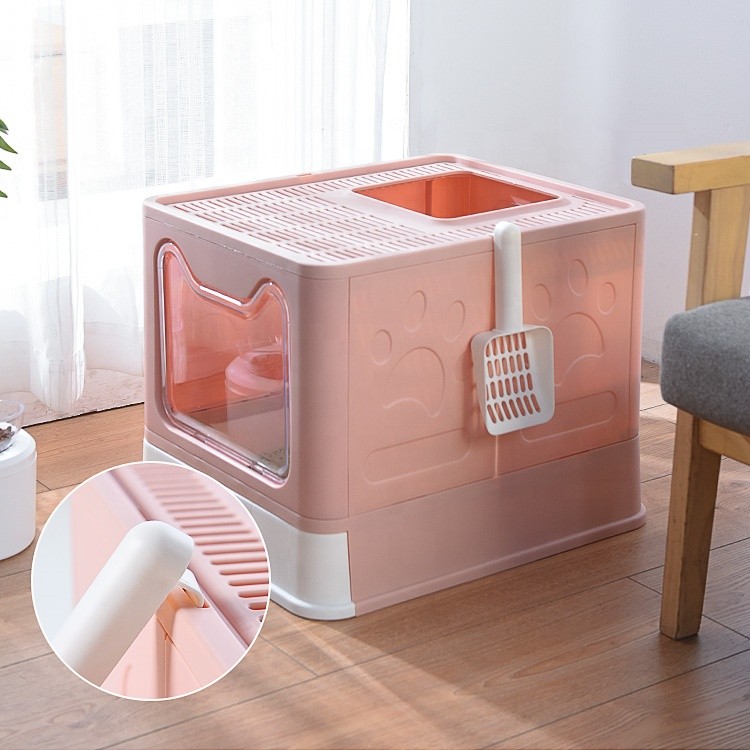 Custom Foldable Cat Box Self Cleaning Toilet With Cat Litter