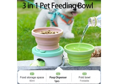 Custom Pet Folding Bowl and Dogs Poop Dispenser Bag