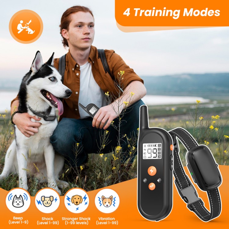 Shock Vibration Beep Collar 1000 FT Dog Training Collar