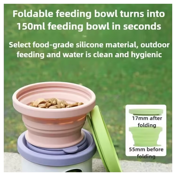 Custom Pet Folding Bowl and Dogs Poop Dispenser Bag